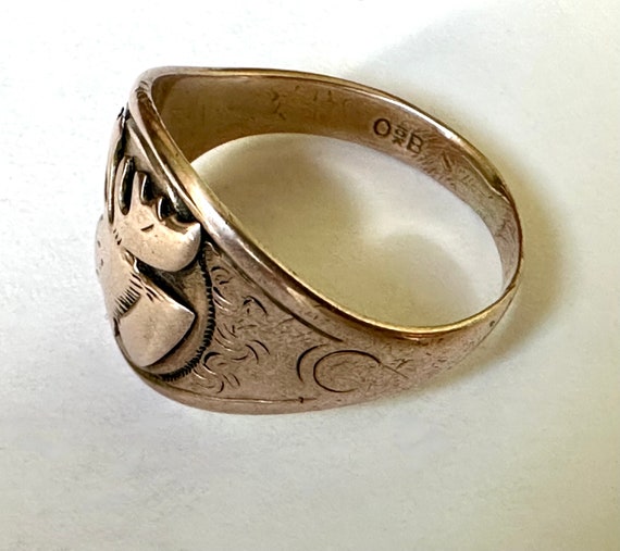 vintage 10k rose gold Ostby Barton moose ring, size 9… - Gem