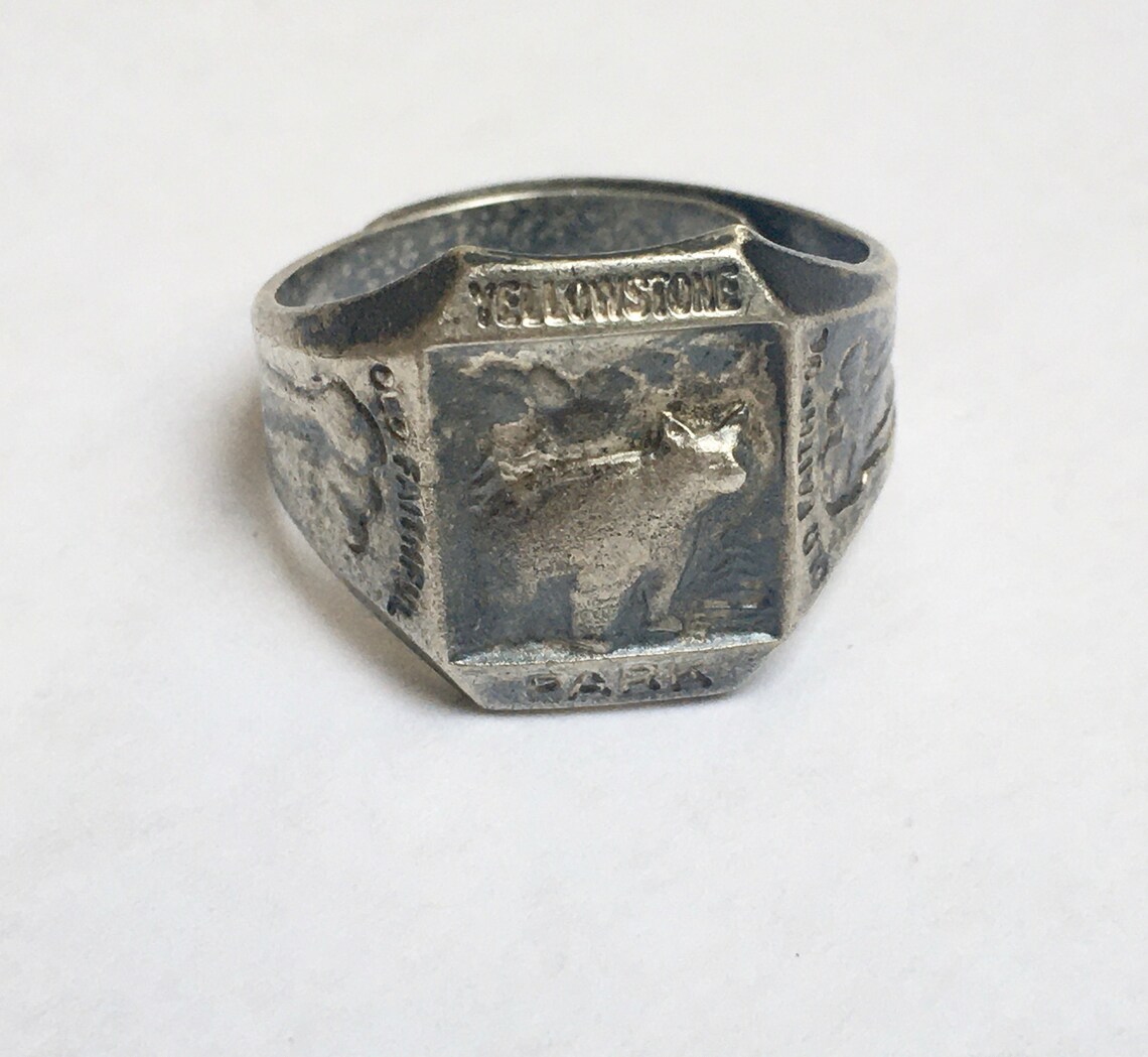 Vintage sterling Yellowstone National Park ring adjustable | Etsy