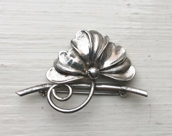 Sterling Silver Flower Brooch Signed Forstner Vintage 1950s Jewelry - Etsy