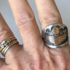 Vintage Roderick Tenorio Designed Ring in Sterling and 14k Gold, Size ...