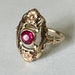 Antique 10k Bicolor Gold Ruby Shield Ring, Size 4.75 - Etsy
