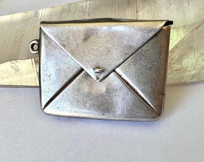 Antique Sterling Envelope Locket, Stamp Holder Pendant - Etsy