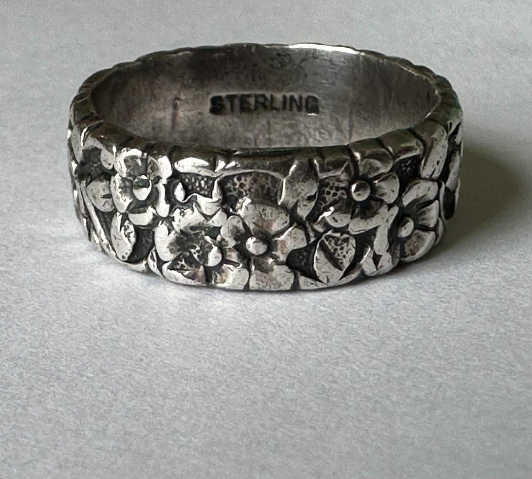 Vintage Sterling Forget Me Not Band, Size 5.5 - Etsy