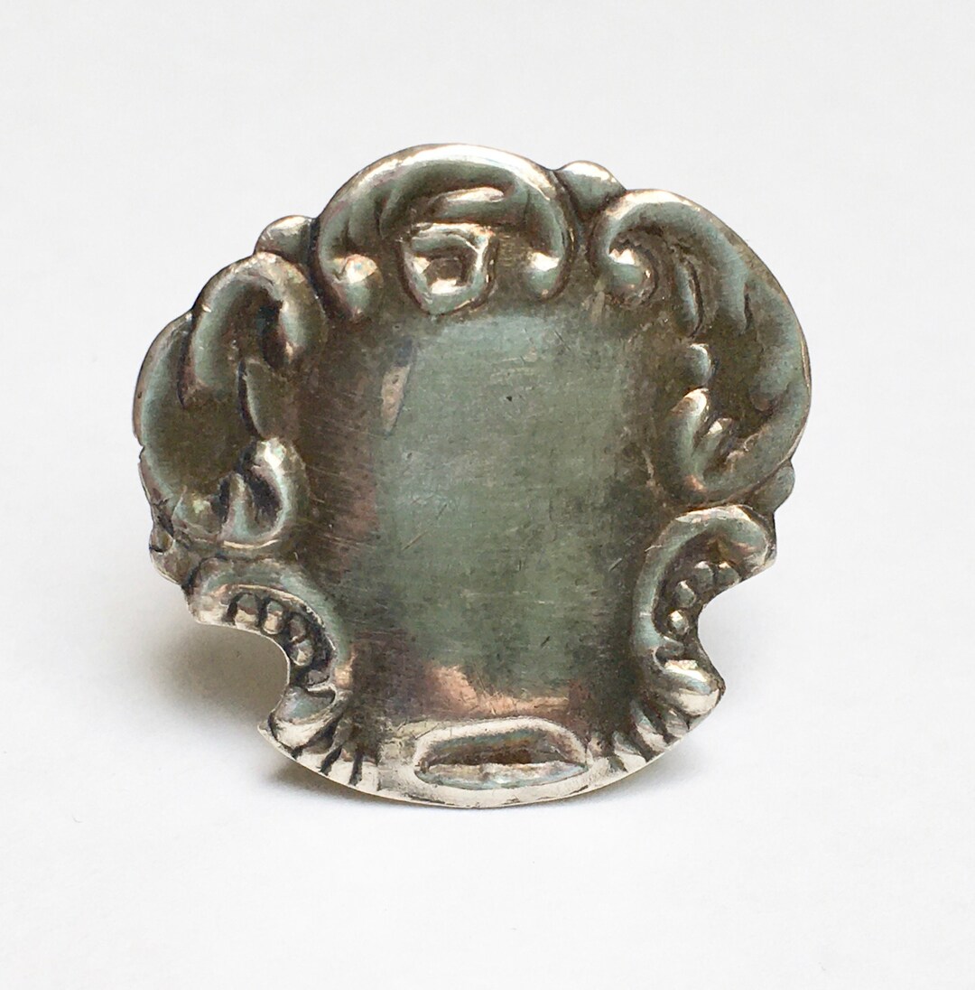 Vintage Sterling Luggage Tag Ring, Size 4.25 - Etsy