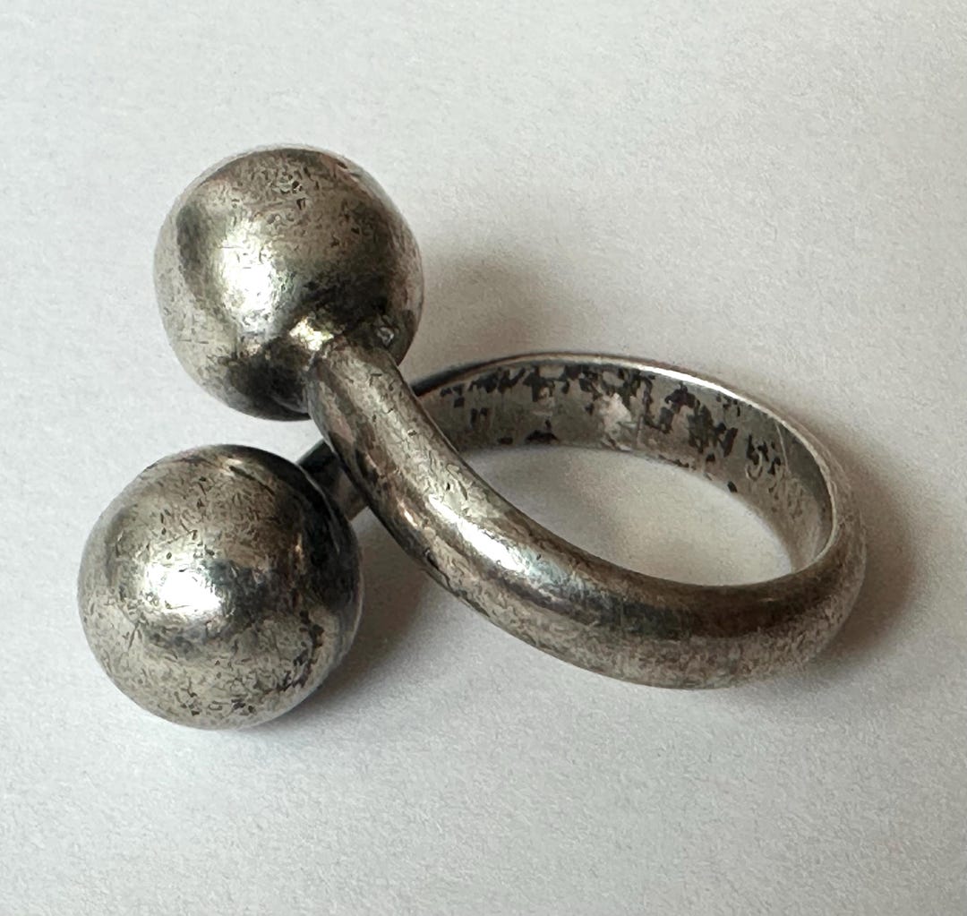 Vintage Mexican Sterling Two Orb Wrap Ring, 5.75-6-ish - Etsy