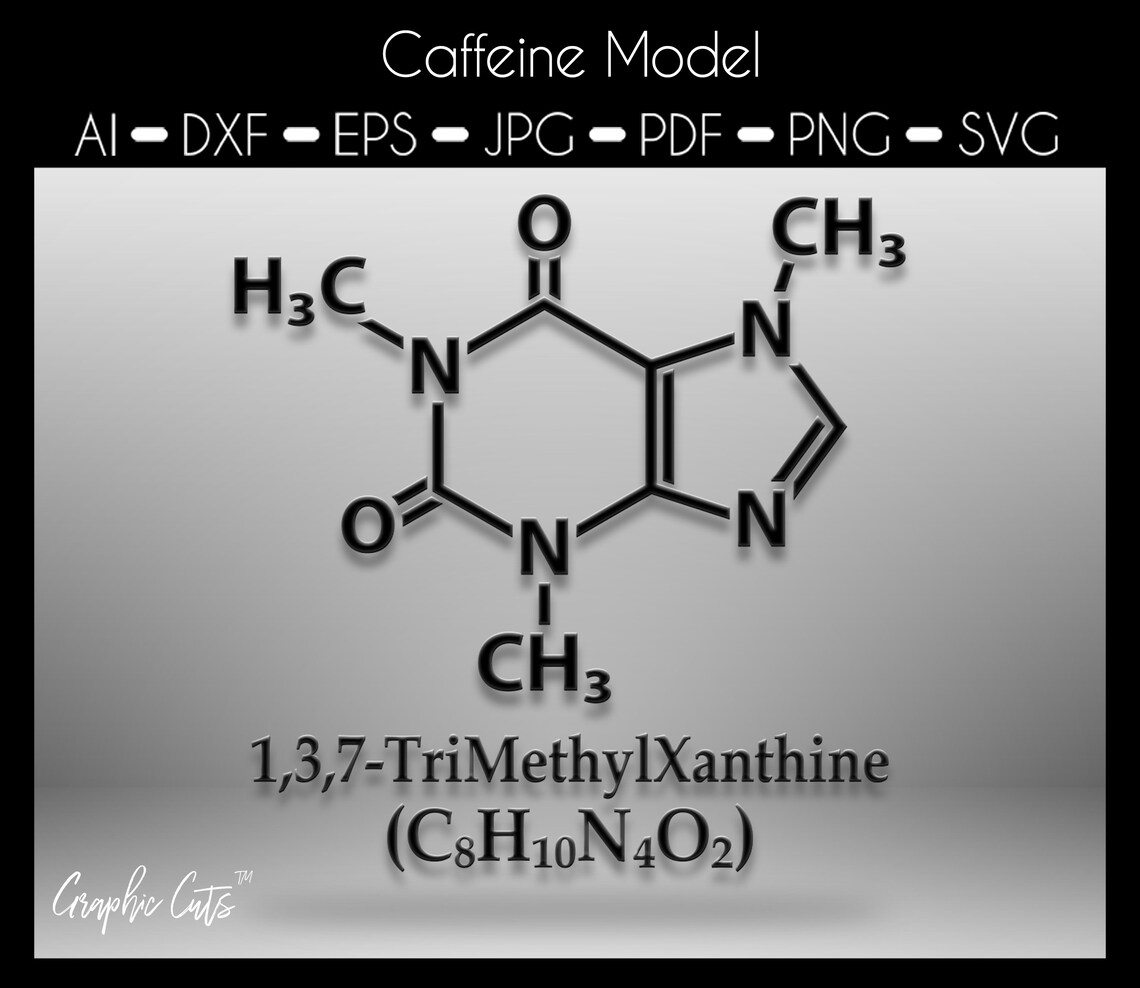 Caffeine Molecule Svg Coffee Cup Svg Coffee Molecule Svg Etsy