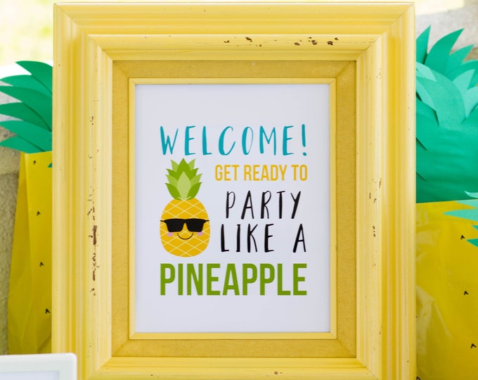 Pineapple Welcome Sign, Pineapple Party, Summer Party Decor, Pineapple ...