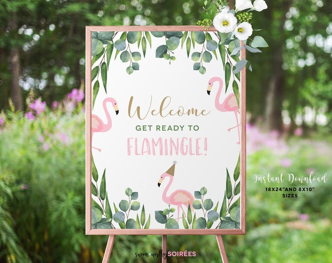 Flamingo Welcome Sign Flamingo Party Summer Party Decor - Etsy