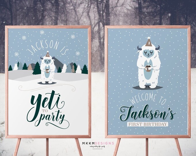 Yeti Birthday Signs, Yeti Welcome Sign, Yeti Party Signs, Yeti to Party ...