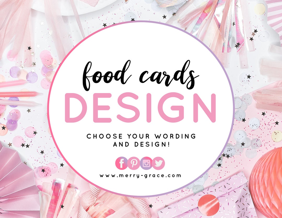 Made to Match Food Cards, Custom Wording or Design for Food Tent Cards ...