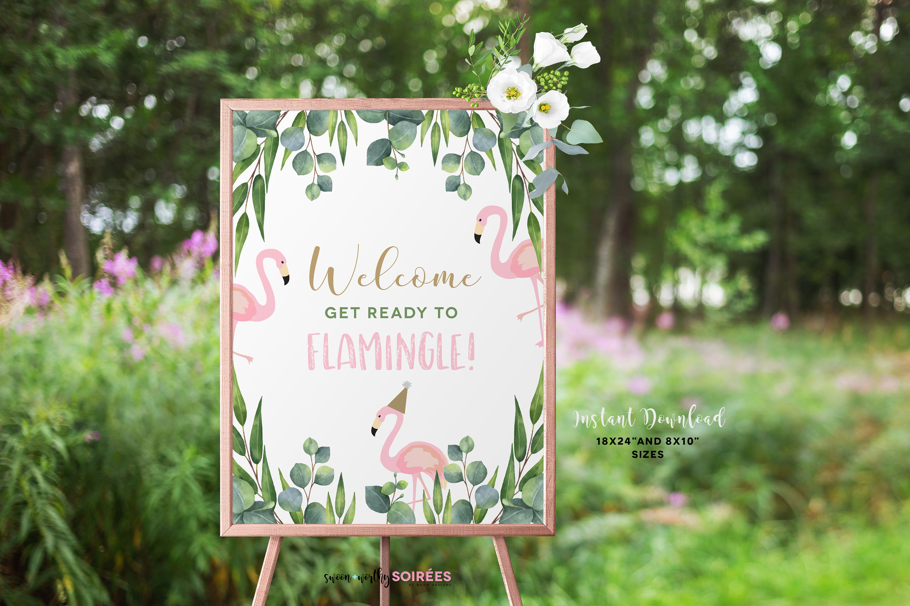Flamingo Welcome Sign Flamingo Party Summer Party Decor - Etsy