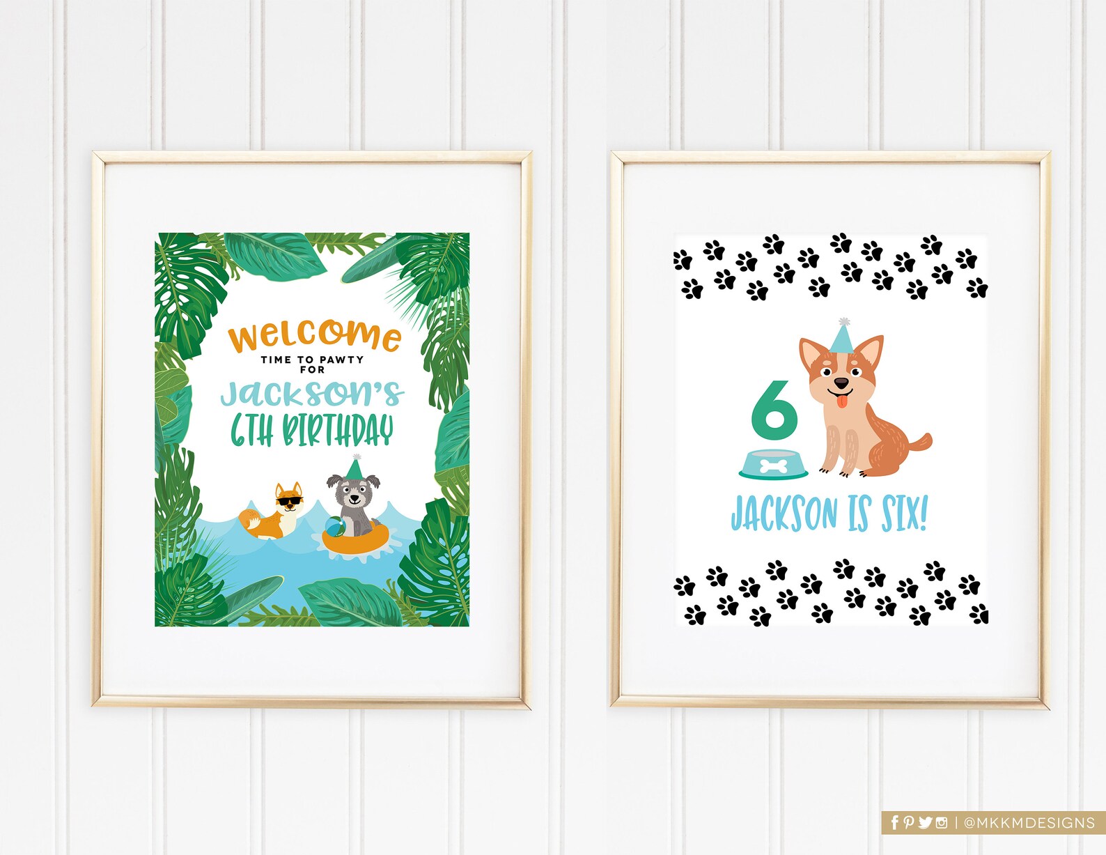 Puppy Party Signs Dog Birthday Party Signs Puppy Birthday - Etsy