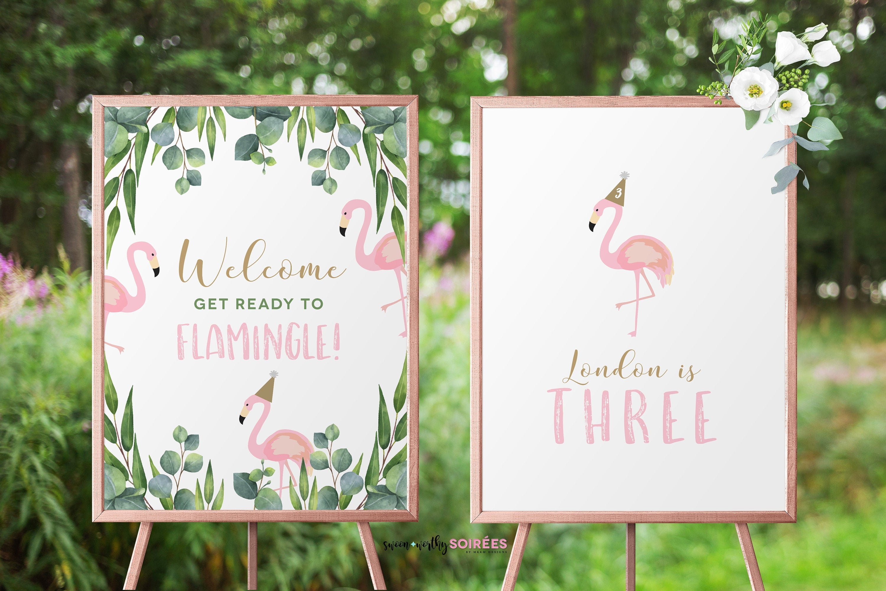 Flamingo Welcome Signs Flamingo Party Decor Tropical | Etsy