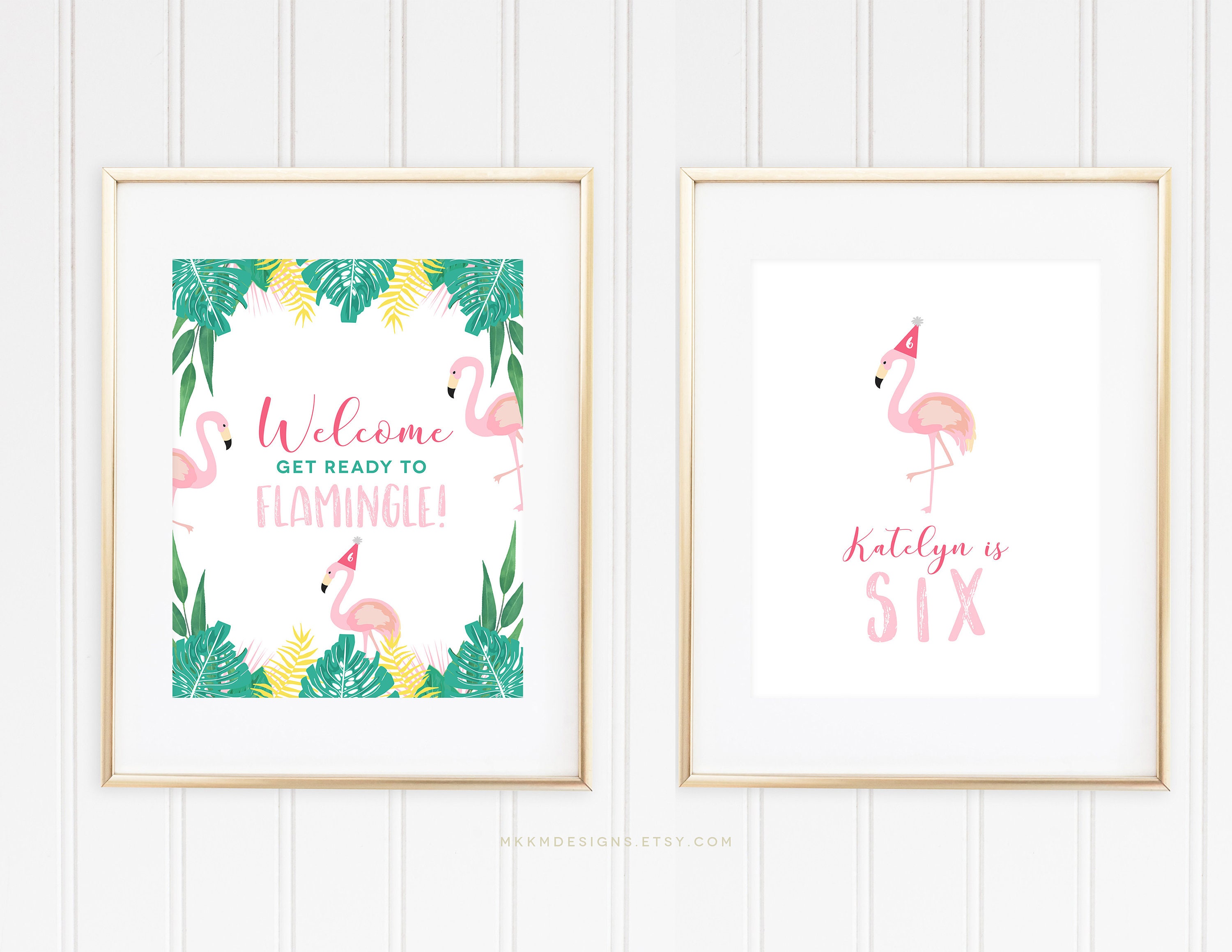 Flamingo Welcome Signs Flamingo Party Decor Tropical | Etsy