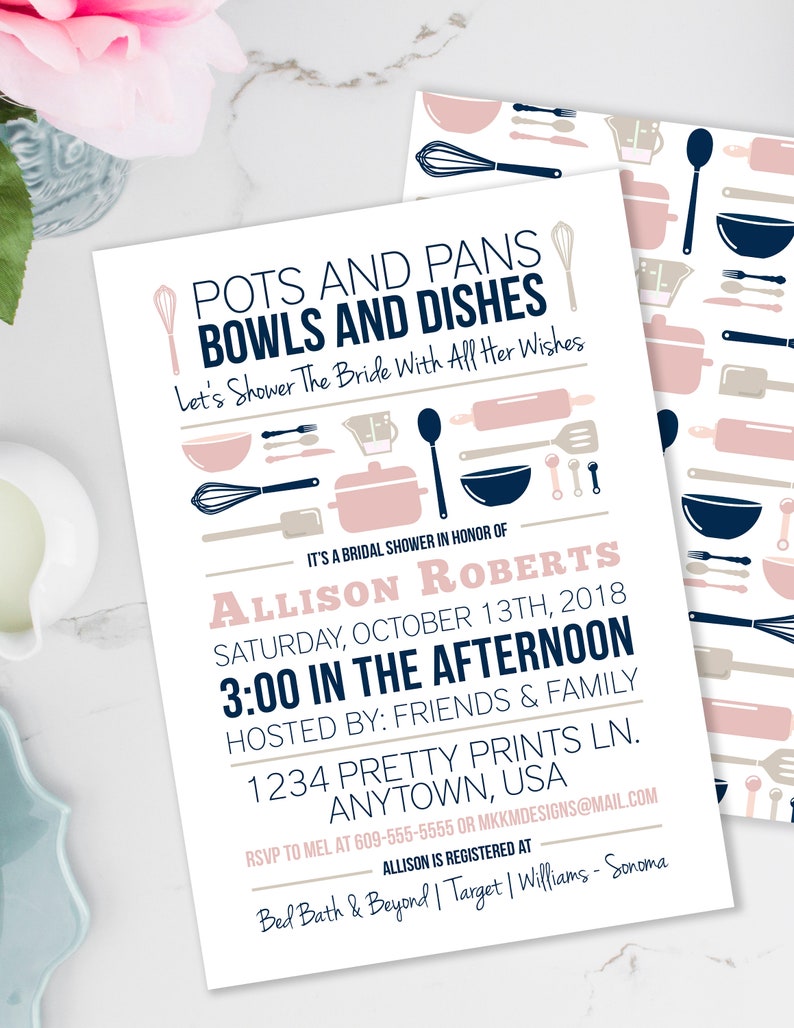 Stock the Kitchen Shower Bridal Invitation Pots and Pans - Etsy