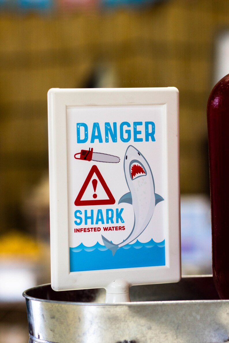 Shark Party Signs Sharknado Inspired Party Boy Birthday - Etsy