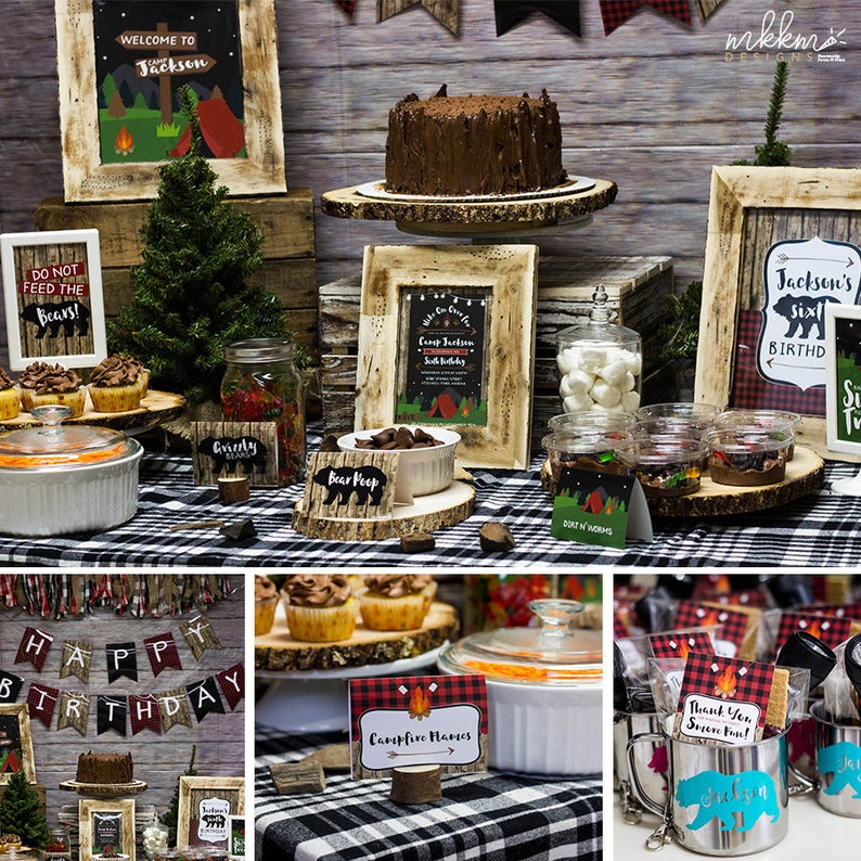 Camping Invitation Camping Birthday Invitation Boys Birthday - Etsy