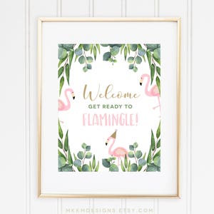 Flamingo Welcome Sign, Flamingo Party, Summer Party Decor, Flamingo ...