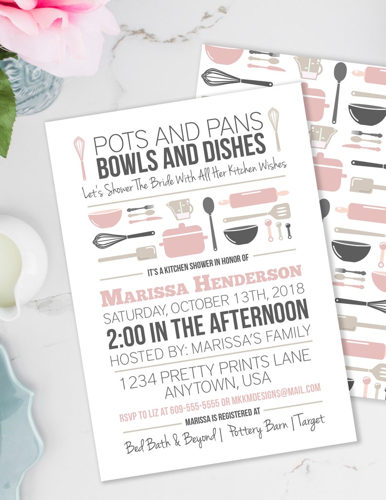 Stock the Kitchen Shower Bridal Invitation Pots and Pans - Etsy