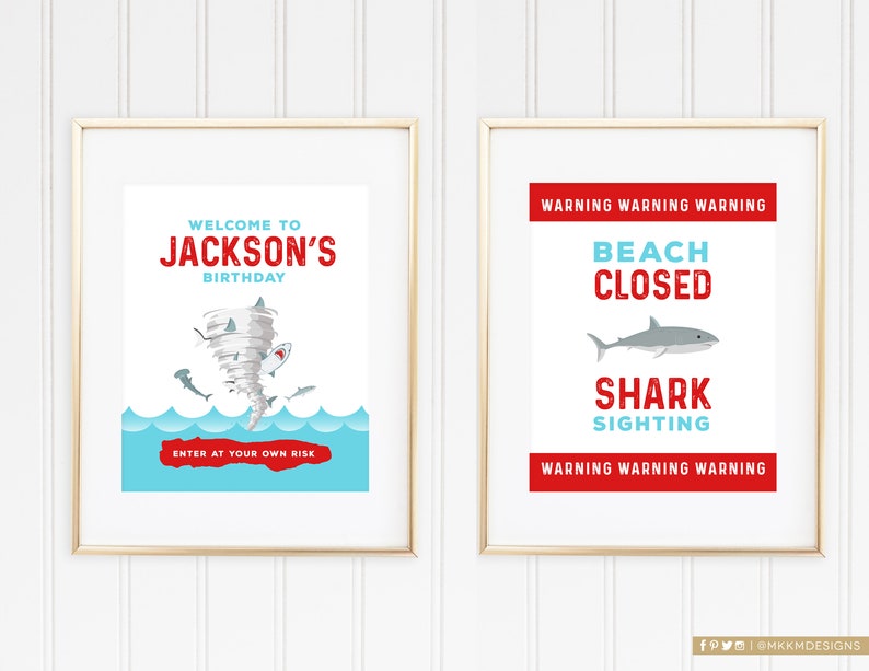 Shark Welcome Signs Shark Party Decor Sharknado Inspired - Etsy