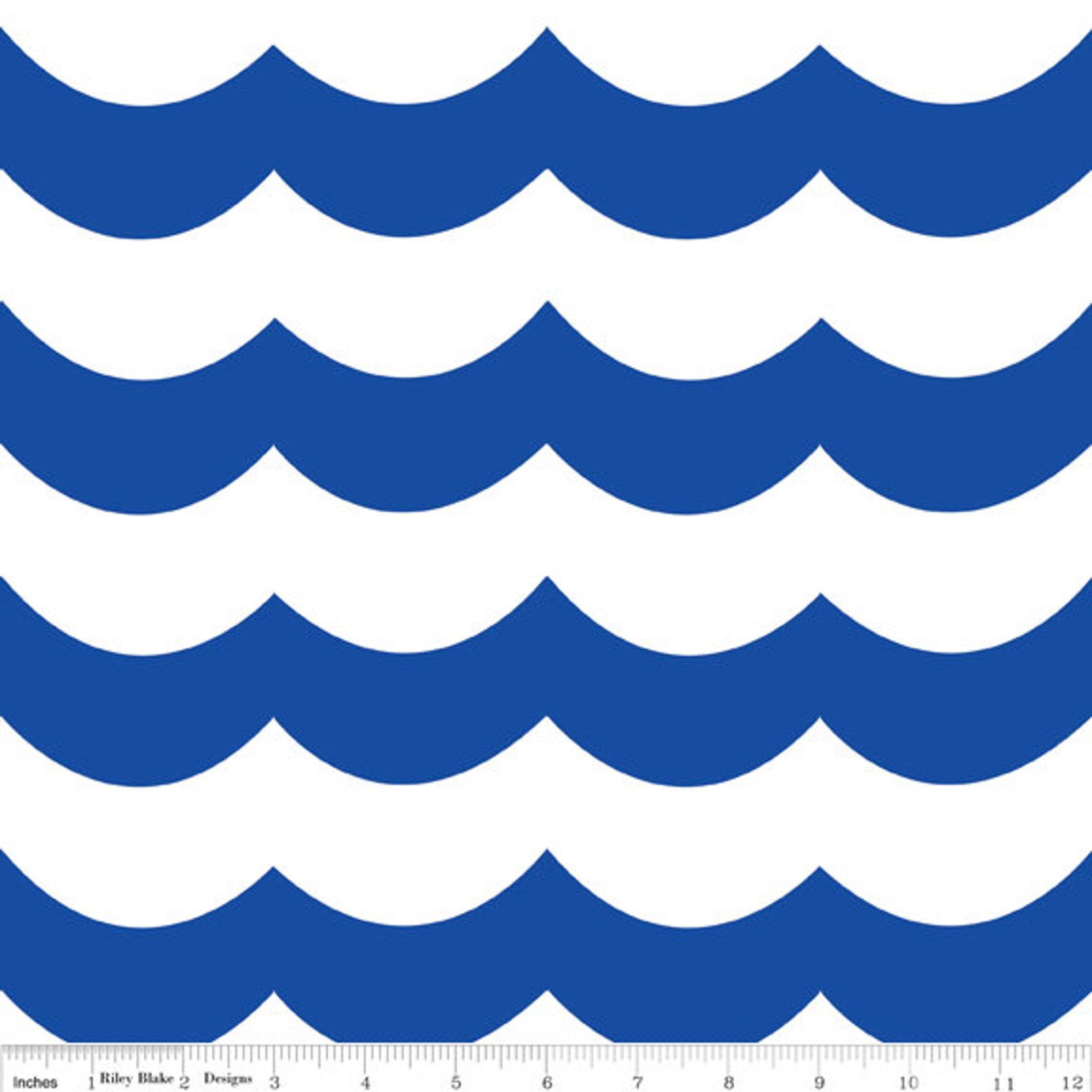 Maritime Modern Aqua Chevron Wave & Hands on Deck Fat Quarter Bundle (2 ...