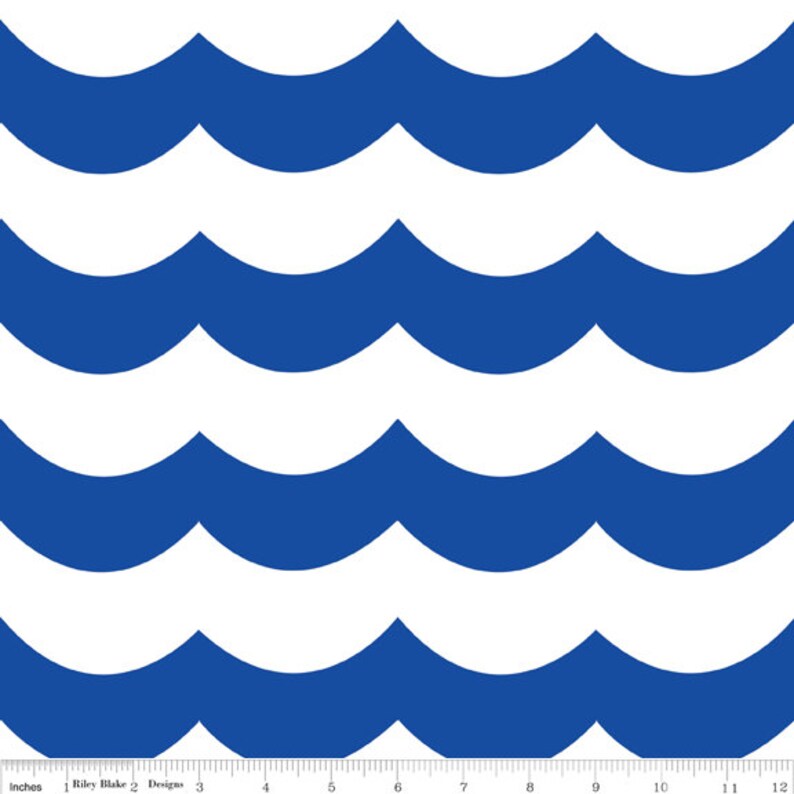 Maritime Modern Aqua Chevron Wave & Hands on Deck Fat Quarter Bundle (2 ...