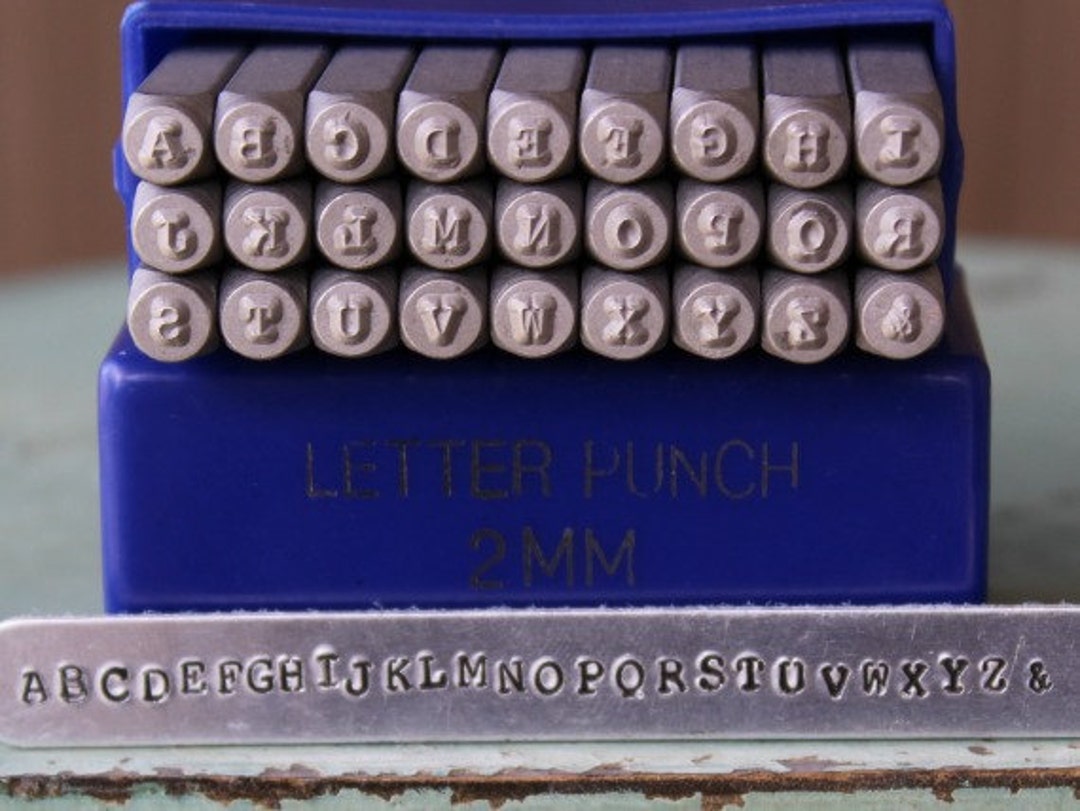 Supply Guy 2mm Typewriter Font Letter Metal Uppercase Stamp Set - Metal ...