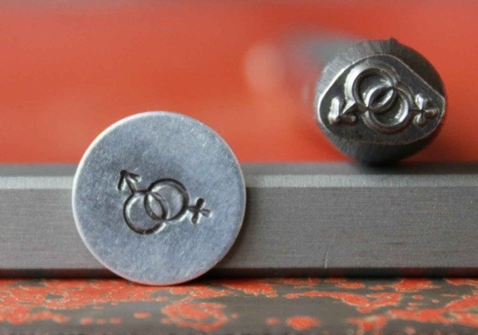 Male and Female Interlocking Symbol Metal Design Stamp Metal - Etsy