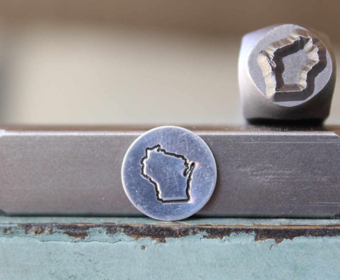 Supply Guy 8mm Wisconsin Metal Design Stamp - US State Metal Stamp ...