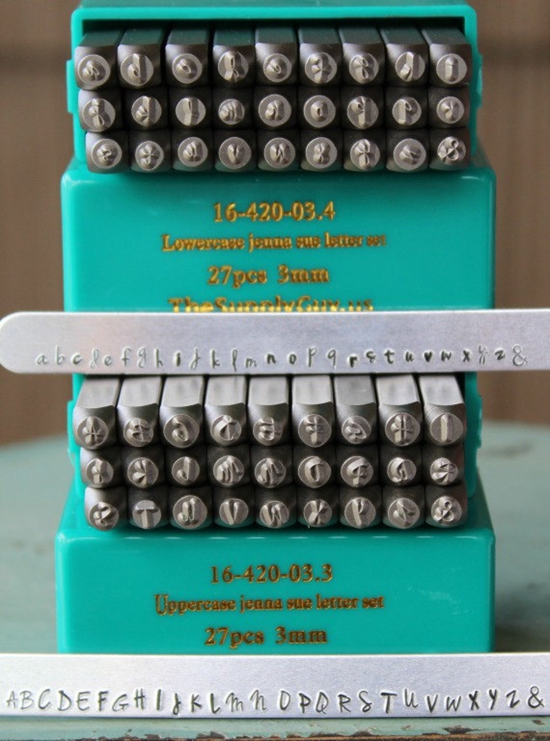 Supply Guy 3mm Jenna Sue Font Combination Metal Alphabet Letter Stamp ...