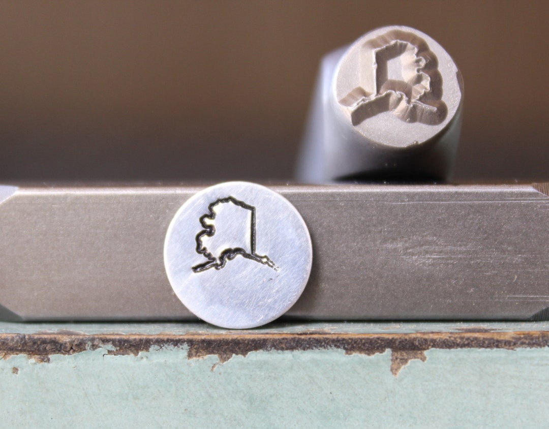 Supply Guy 8mm Alaska Metal Design Stamp - US State Metal Stamp - Metal ...