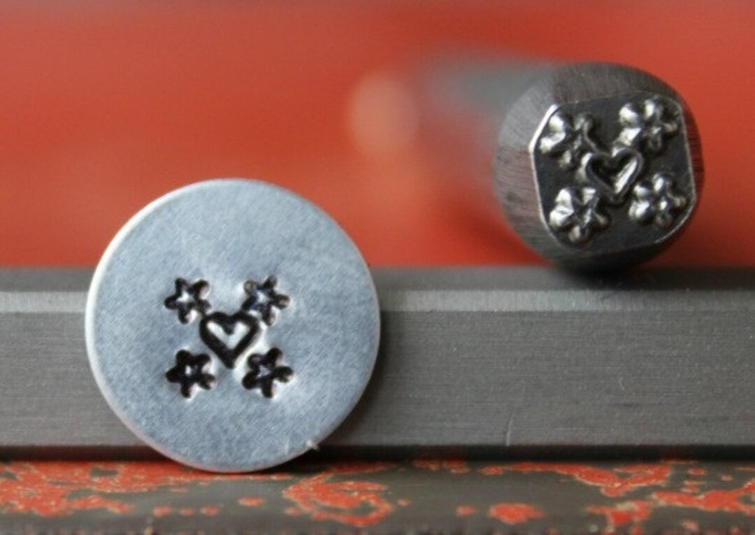 Heart With Stars Metal Design Stamp Metal Stamp Metal Stamping and ...
