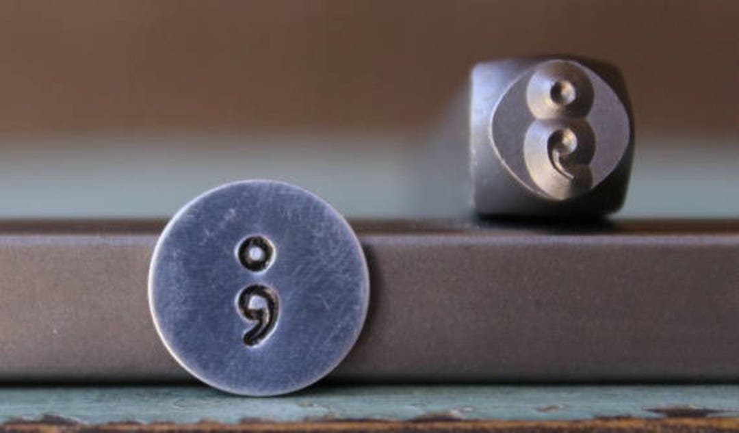 Supply Guy 6mm Semicolon Stamp Metal Design Stamp - Metal Stamp - Metal ...