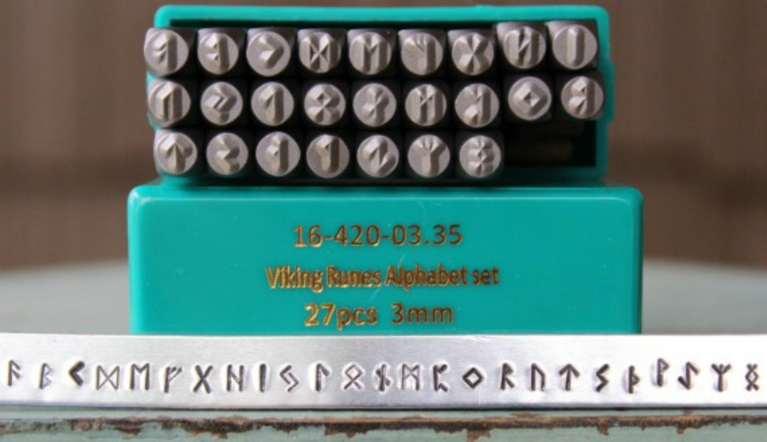 Supply Guy 3mm Viking Rune 25 Metal Stamp Set- 3MM Jewelry Metal Stamps ...