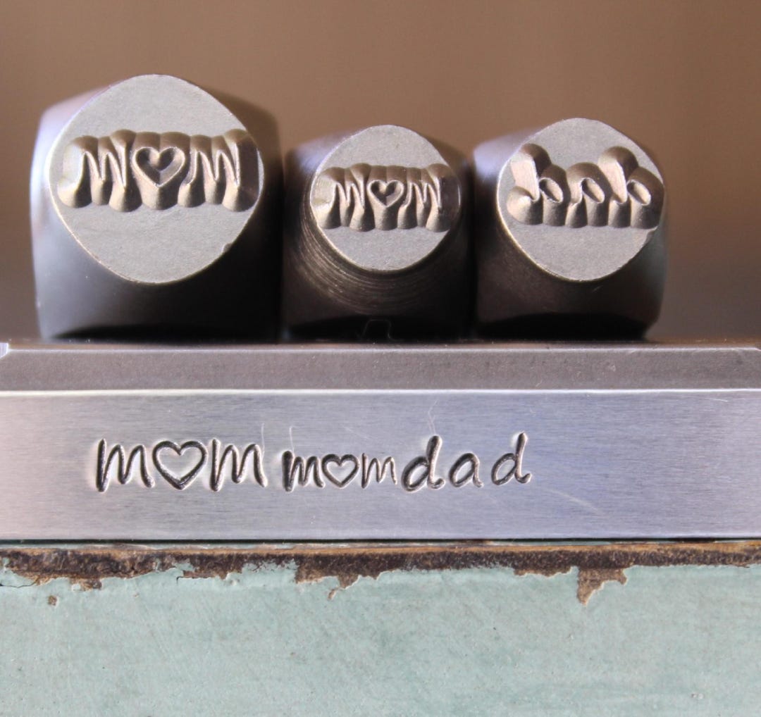 Supply Guy 3mm Dad and Mom Word and 2mm Mom Word Metal Design 3 Stamp ...
