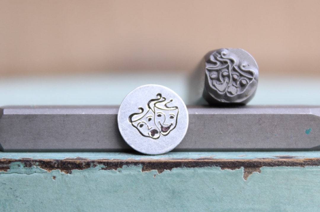 8.5mm Drama Mask Metal Design Stamp - Metal Stamp - Metal Stamping and ...