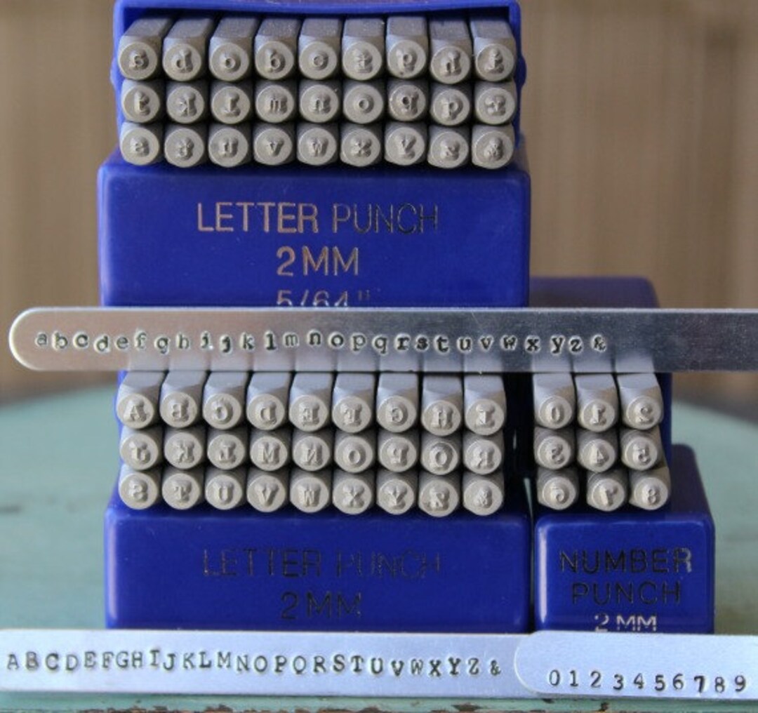 2MM Typewriter Font Combination Metal Alphabet Letter and Number Stamp ...