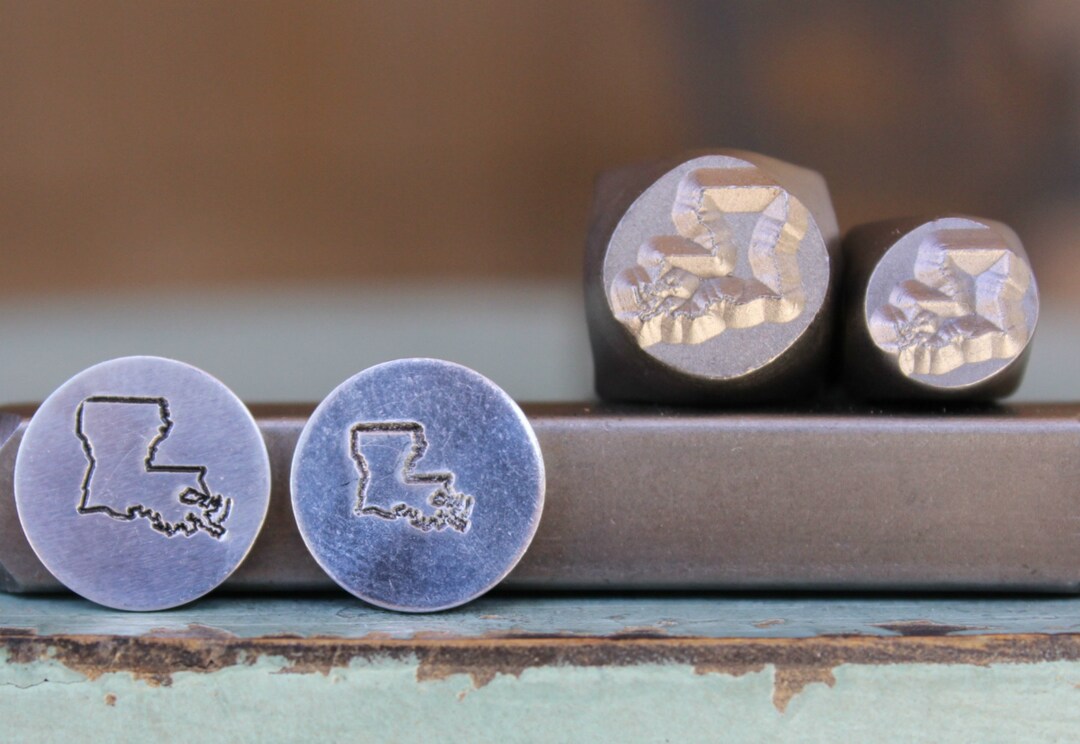 6mm and 8mm Louisiana US State DIY Jewelry Making Metal Design 2 Stamp ...
