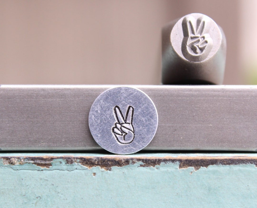 7mm Two Finger Peace Sign Metal Design Stamp Metal Stamp Metal Stamping ...