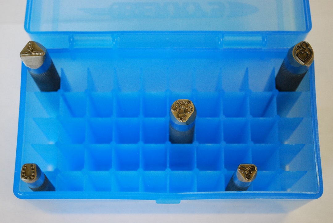 Metal Stamp Storage Case- 50 Slot- Metal Stamp Storage Case With Lid ...