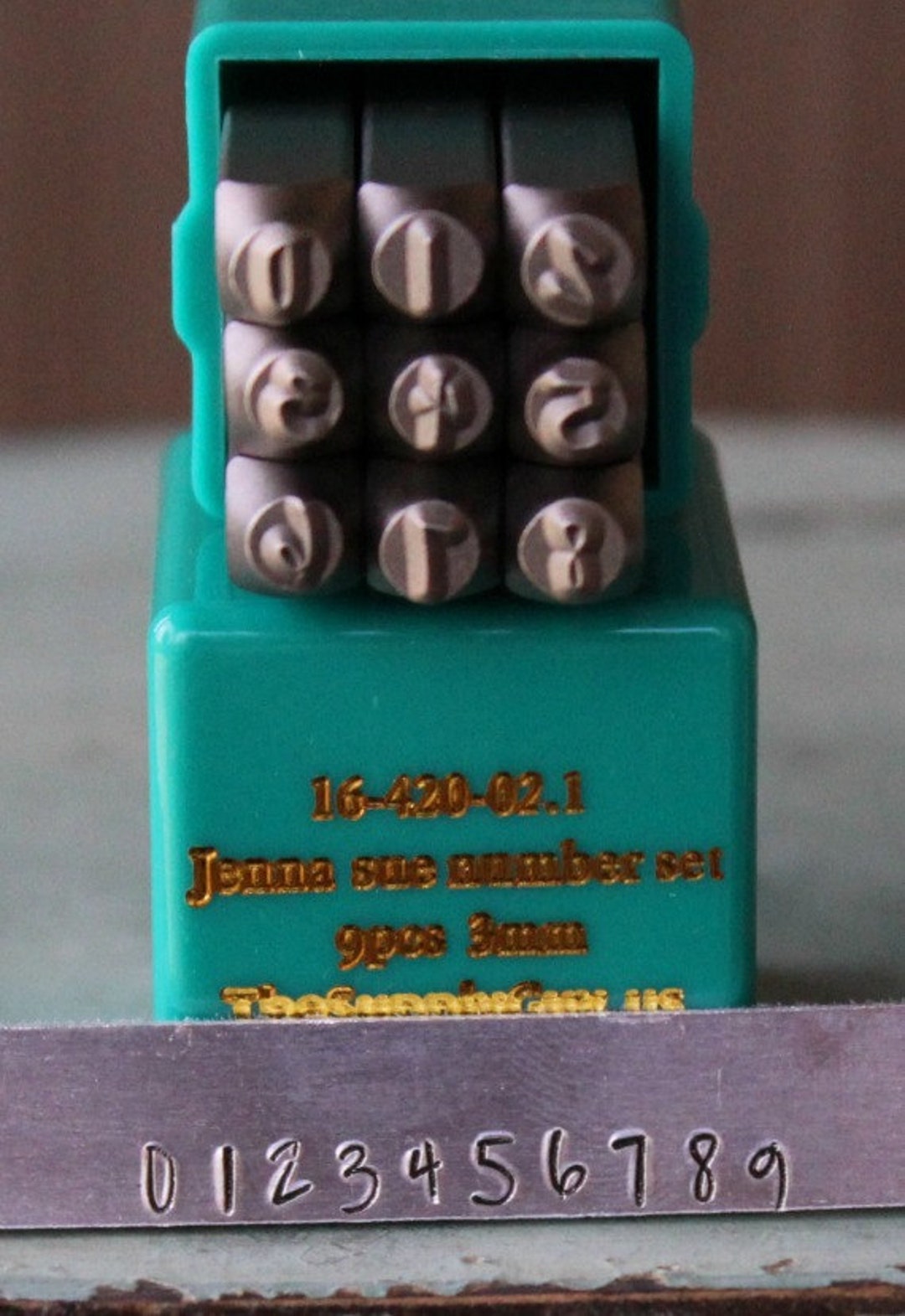 Supply Guy 3MM Jenna Sue Font Metal Number Stamp Set - Metal Letter ...