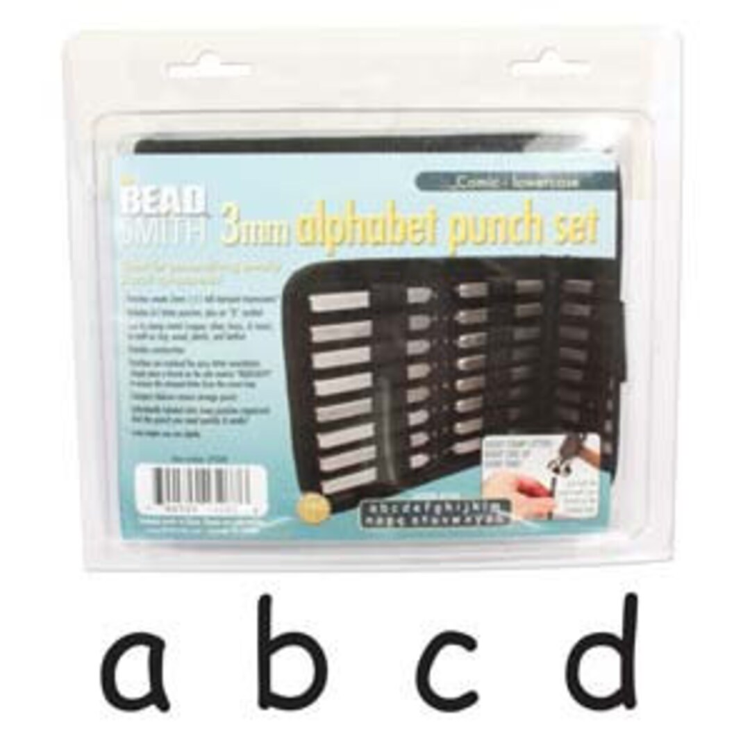 Beadsmith 3mm Comic Sans Combination Metal Alphabet Letter Stamp Set ...