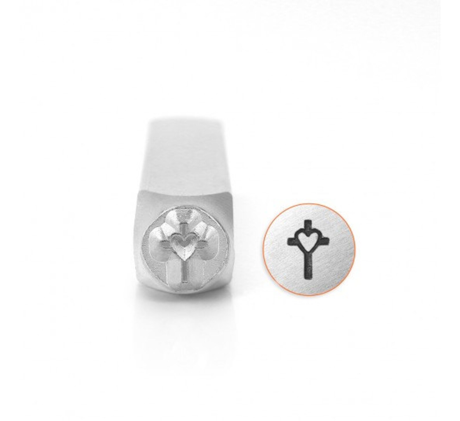 Impress Art 6mm Cross With Heart DIY Jewelry Making Metal Design Stamp ...