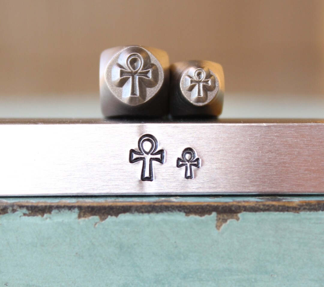 Supply Guy 6mm and 4mm Ankh Symbol of Life Metal Design 2 Stamp Set ...