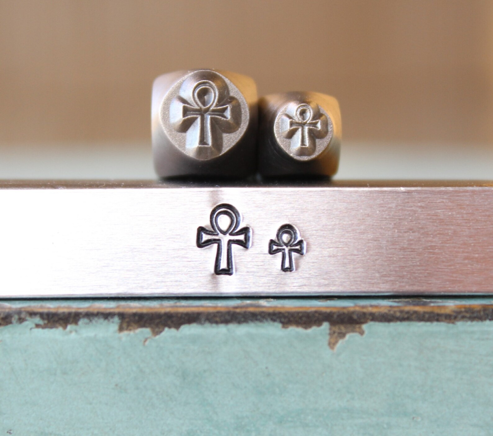 6mm and 4mm Ankh Symbol of Life DIY Jewelry Making Metal Design 2 Stamp ...