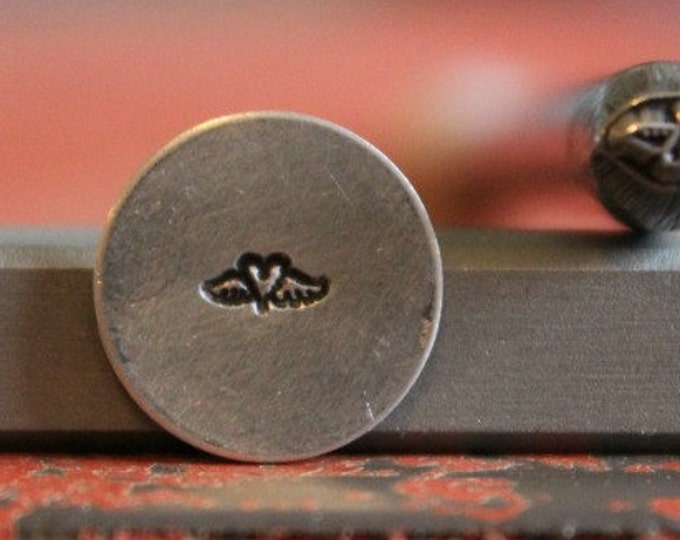 Whimsicle Design Heart With Wings Metal Design Stamp Metal Stamp Metal ...