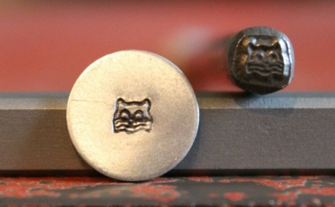 Cat Face Metal Design Stamp - Metal Stamp - Metal Stamping and Jewelry ...