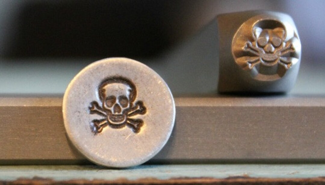 6mm Skull & Crossbones Metal Design Stamp Metal Stamp Metal Stamping ...