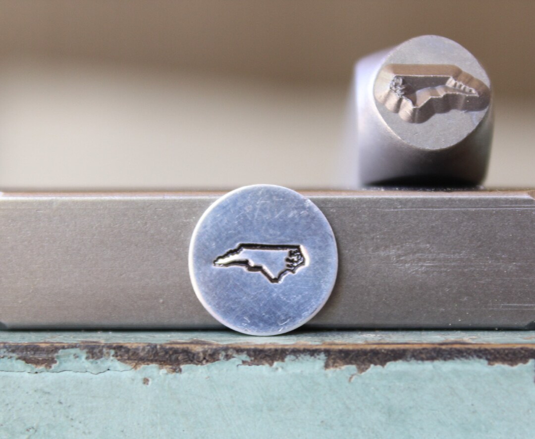 8mm North Carolina Metal Design Stamp US State Metal Stamp Metal ...