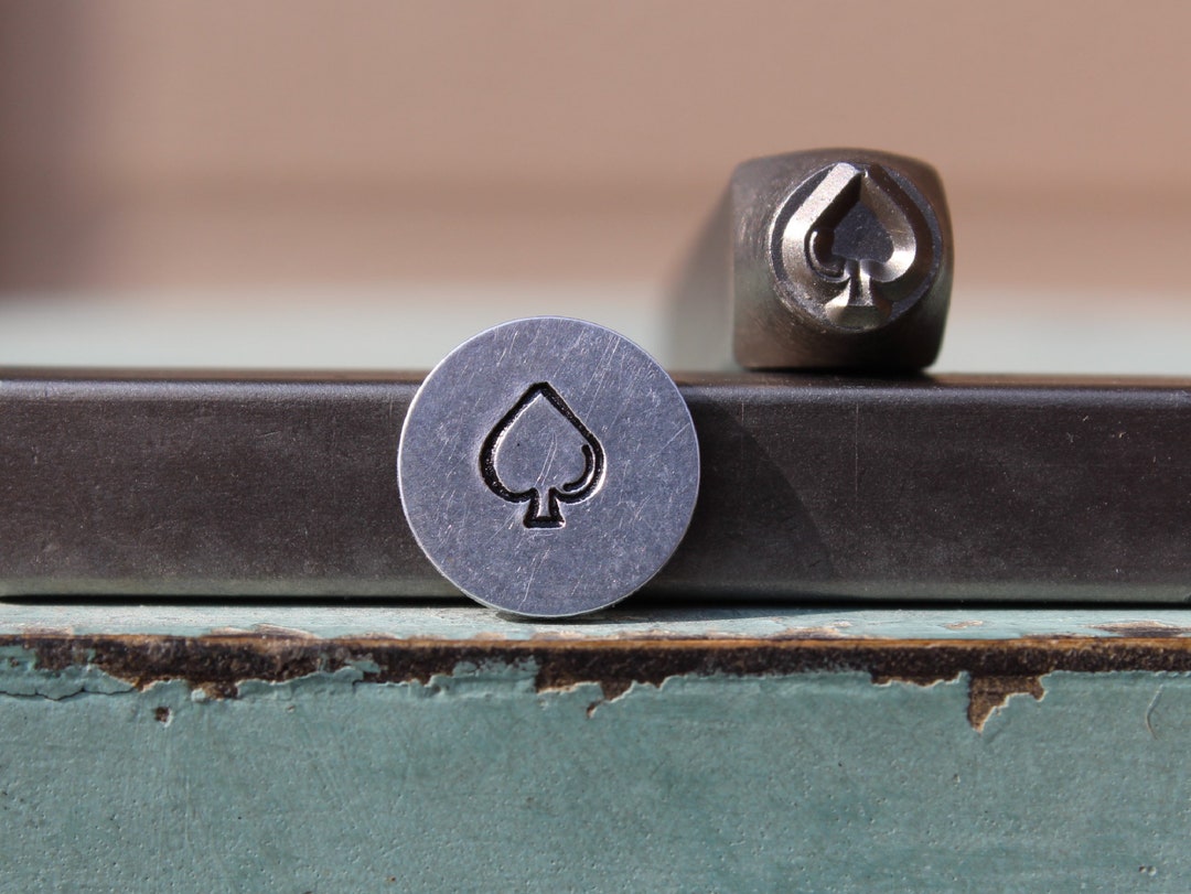 Supply Guy 6mm Spade Card Metal Design Stamp - Metal Stamp - Metal ...